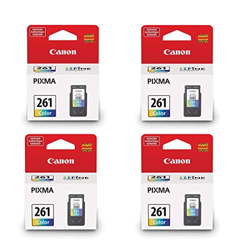 Canon 4 Pack CL-261 Color Ink Cartridge for PIXMA TR7020, TR7020a, TS5320, TS6420, TS6420a Printers