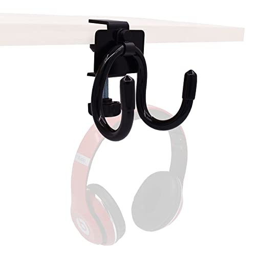 YYST Clamp-On Headphone Holder Desk Side Headphone Hanger to Reduce Desk Clutter (4 lb. Capacity)- No Headphone (1)