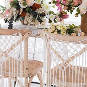 Hysunland Macrame Chair Decor for Wedding Party Chair Decorations Boho Home Décor, Set of 2