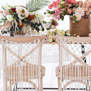 Hysunland Macrame Chair Decor for Wedding Party Chair Decorations Boho Home Décor, Set of 2