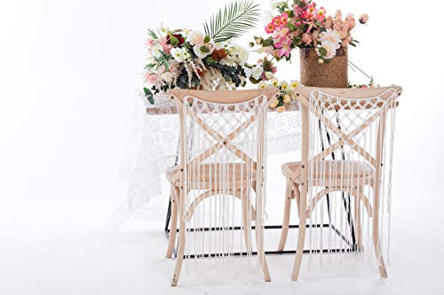 Hysunland Macrame Chair Decor for Wedding Party Chair Decorations Boho Home Décor, Set of 2