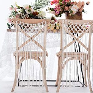 Hysunland Macrame Chair Decor for Wedding Party Chair Decorations Boho Home Décor, Set of 2