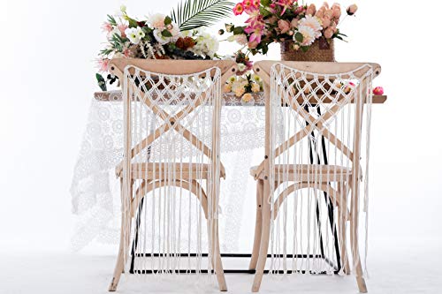 Hysunland Macrame Chair Decor for Wedding Party Chair Decorations Boho Home Décor, Set of 2