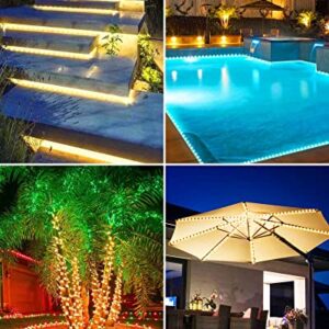 LOGUIDE Solar Rope Lights 33ft 11 Colors Changing Outdoor 100 LED Remote Twinkle Rope Tube Fairy Lights Rope Tube Lights Christmas Wedding Party Yard Waterproof(Rope Lights Multicolor)