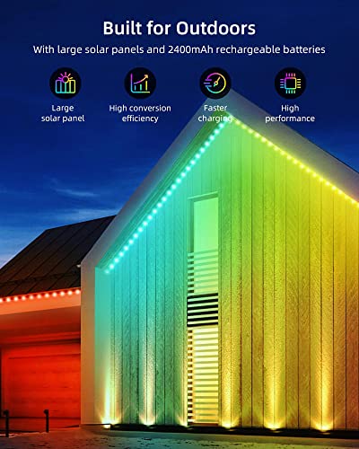 LOGUIDE Solar Rope Lights 33ft 11 Colors Changing Outdoor 100 LED Remote Twinkle Rope Tube Fairy Lights Rope Tube Lights Christmas Wedding Party Yard Waterproof(Rope Lights Multicolor)