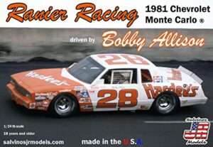 salvinos jr model 1:24 scale nascar 1981 chevrolet monte carlo bobby allison reinear racing plastic model kit