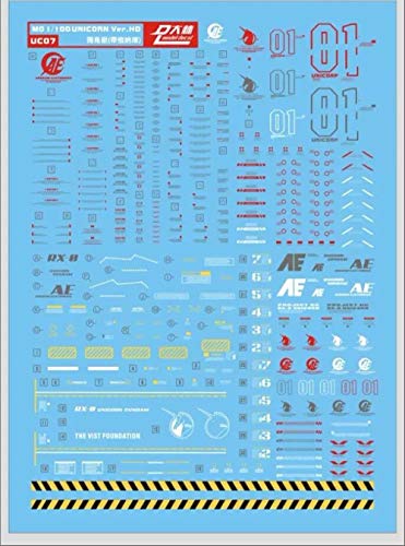 ANSAI Decals Decal fits Hobby MG Unicorn RX-0 Modeling Decals