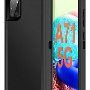 Jelanry for Samsung A71 5G Case Heavy Duty Protective Shell [Not for Verizon A71 5G UW] Shockproof Sports Anti-Scratches Cover Non-Slip Bumper Hybrid Phone Case for Samsung Galaxy A71 5G Black