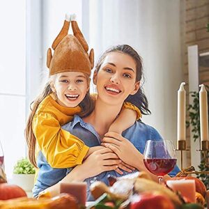 ookizom 4 Pack Thanksgiving Roasted Turkey Hat for Adults Women Men Thanksgiving Gift Funny Family Party Decor (4pcs)