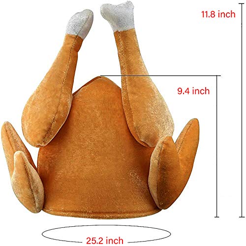 ookizom 4 Pack Thanksgiving Roasted Turkey Hat for Adults Women Men Thanksgiving Gift Funny Family Party Decor (4pcs)