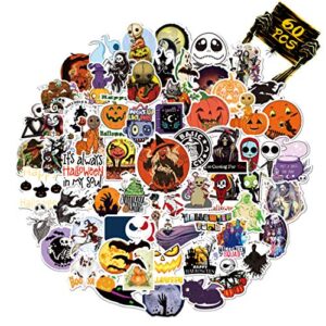 halloween stickers, 60pcs waterproof vinyl stickers for laptop water bottle computer skateboard phone case