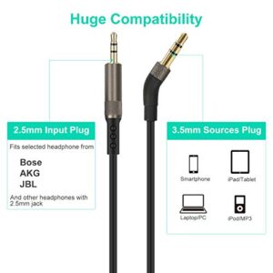 Mr Rex 6.5 Feet 3.5mm to 2.5mm Male Headphone Replacement Cable, Upgrade Audio Aux Cord Wire Compatible for Bose 700 QC45 QC35II QC35 QC25 Headsets/JBL and iPhone Galaxy Xiaomi Redmi Smartphones