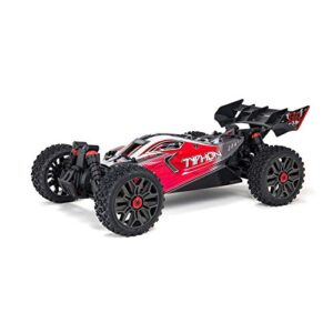 arrma 1/8 typhon 4x4 v3 3s blx brushless buggy rc truck rtr (transmitter and receiver included, batteries and charger required), red, ara4306v3, unisex adult