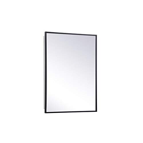 Elegant Decor Metal Mirror Medicine Cabinet 20 inch x 28 inch in Black