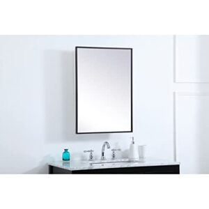 Elegant Decor Metal Mirror Medicine Cabinet 20 inch x 28 inch in Black