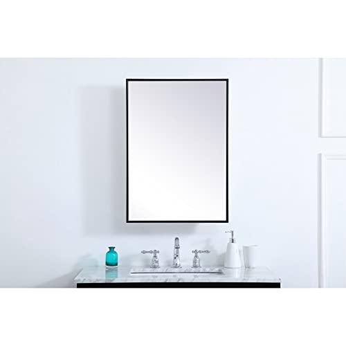 Elegant Decor Metal Mirror Medicine Cabinet 20 inch x 28 inch in Black