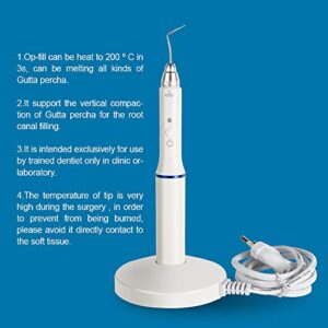 Dental Obturation Pen with Charging Base, Gutta Percha Obturation System Endo Heated Pen with 2 Tips, 110V, US Plug