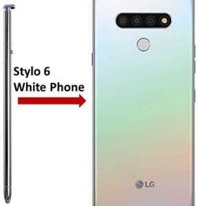 Stylo 6 Pen Replacement Touch Stylus Pen Part for LG Stylo 6 Stylus 6 Q730TM Q730AM Q730VS Q730MS Q730PS Q730CS Q730MA All Version Touch Pen Stylus Pen + Eject Pin (White Phone Pen)