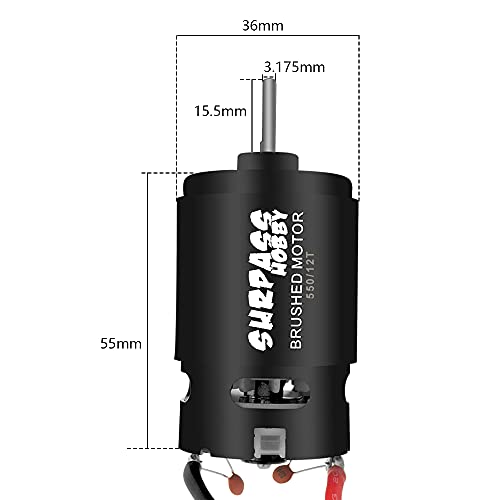 RC Car Motor 550 12T Brushed Motor for RC 1/10 Short-Course Truck for Traxxas Slash 2WD/4WD Redcat Arrma VKAR 10SC HPI HoBao HuanQi 727 HSP Wltoys Kyosho