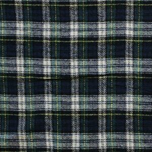 yarn dyed flannel plaid green, navy, & white plaid (15 yard bolt)