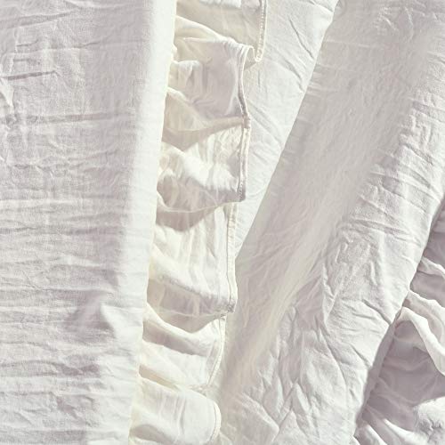 Lush Decor Reyna Soft Knitted Ruffle Throw Blanket, 50" x 60", White