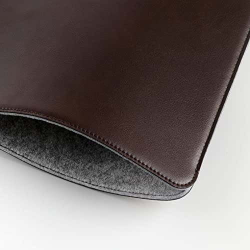 Comfyable Laptop Sleeve 13 Inch Precisely Compatible with MacBook Pro M2 2022 M1 2020-2016 & Mac Air M2 2022 M1 2020, Not Fit Old Versioned MBA/MBP, Faux Leather Cover Case, Dark Coffee