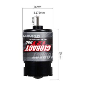 Globact Rc Motor 550 12T Brushed Motor for 1/10 RC Scale Electric Short Course Truck car Slash 2WD/4WD Redcat ARRMA AXIAL HSP HPI Wltoys Kyosho HELION 10SC