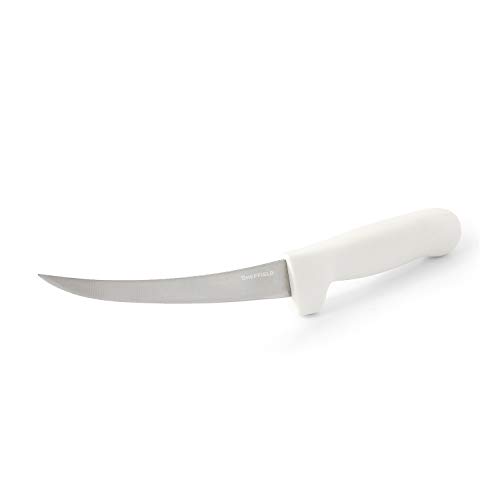 Sheffield 12780 6 Inch Boning Knife, Flexible Curved Blade Processing Knife, Prep Meat & Fish with Ease