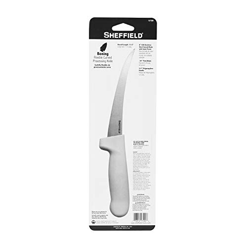 Sheffield 12780 6 Inch Boning Knife, Flexible Curved Blade Processing Knife, Prep Meat & Fish with Ease