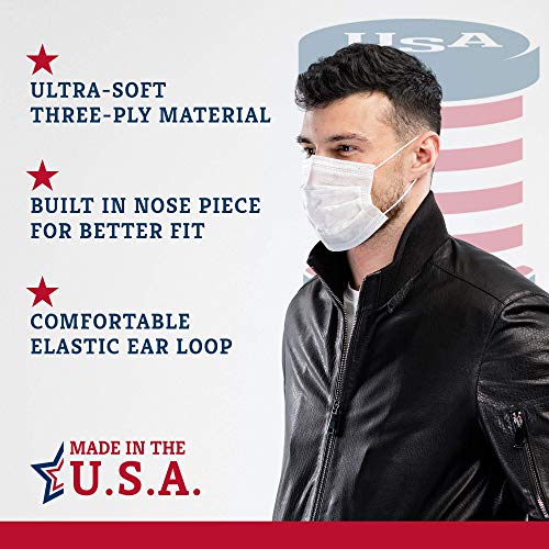 MADE IN USA -ASTM Level 3 - Disposable Face Masks - 3-ply - 300ct - Adjustable Fit