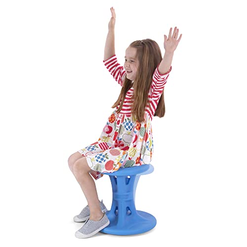 Simplay3 Play Around Wiggle Chairs 2-Pack, Kids Wobble Stools for Improved Focus and Attention - Blue, Made in USA