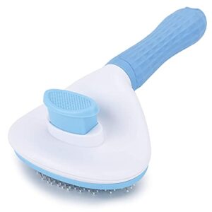 depets self cleaning slicker brush, dog cat bunny pet grooming shedding brush - easy to remove loose undercoat, pet massaging tool suitable for pets with long or short hair