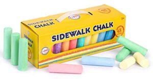 jumbo washable sidewalk chalk set non-toxic jumbo chalk for, painting on chalkboard, playground, blackboard, and outdoor art play (48)