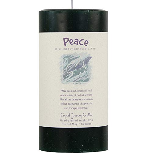 Crystal Journey Candles Reiki Herbal Pillar Candle Peace