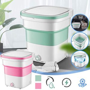 Portable Mini Folding Clothes Washing Machine, Bucket Automatic Home Travel Self-Driving Tour Underwear Foldable Washer and Dryer