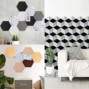 Hexagonal Felt Board x4, Geometric Cork Board Photo Message Board, 3D Creative Kindergarten Decoration, Anti-Collision