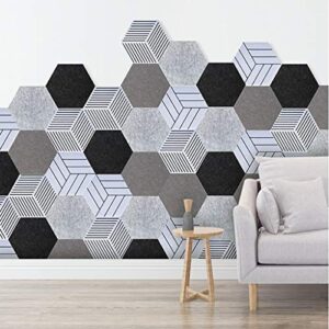 Hexagonal Felt Board x4, Geometric Cork Board Photo Message Board, 3D Creative Kindergarten Decoration, Anti-Collision