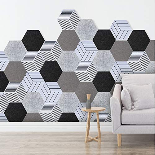 Hexagonal Felt Board x4, Geometric Cork Board Photo Message Board, 3D Creative Kindergarten Decoration, Anti-Collision