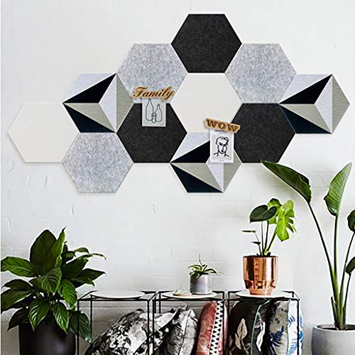 Hexagonal Felt Board x4, Geometric Cork Board Photo Message Board, 3D Creative Kindergarten Decoration, Anti-Collision