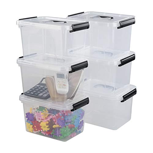 Wekioger 6 Quart Versatile Storage Organizer Plastic Bins with Lids, 6 Packs