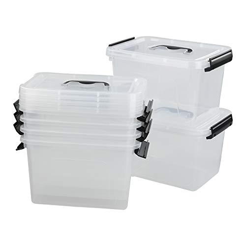 Wekioger 6 Quart Versatile Storage Organizer Plastic Bins with Lids, 6 Packs