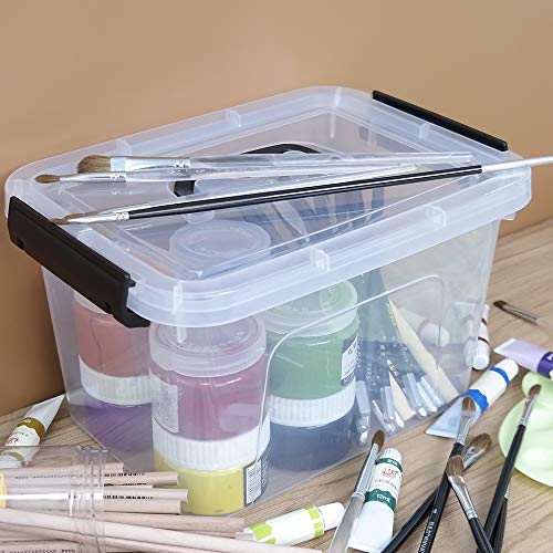 Wekioger 6 Quart Versatile Storage Organizer Plastic Bins with Lids, 6 Packs