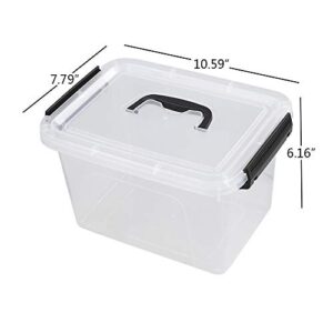 Wekioger 6 Quart Versatile Storage Organizer Plastic Bins with Lids, 6 Packs