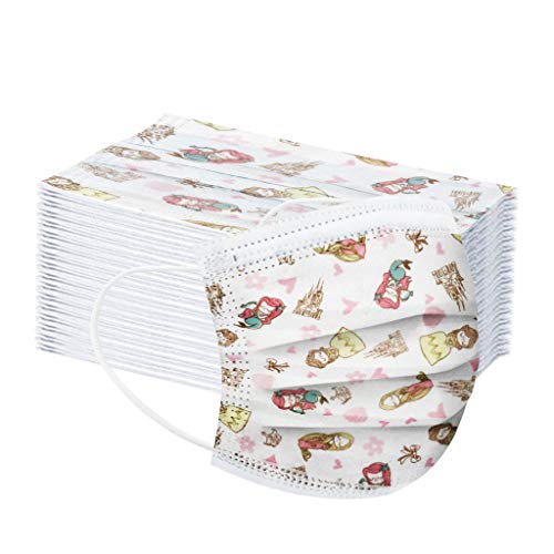 50/100PCS Disposable Full Face Protection,Cute Children Kids Toddler 3-ply Non-Woven Outdoor Anti-Haze Dust Face Gaiter With High Filtration and Density Face Bandanas For Outdoor Activities