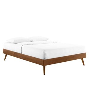 modway margo king wood platform bed frame in walnut