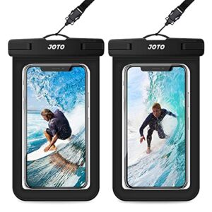 JOTO (2 Pack Universal Waterproof Pouch for iPhone 11 Pro Max, Galaxy S20 Note 10+ up to 6.9" Bundle with (2 Pack) Floating Strap