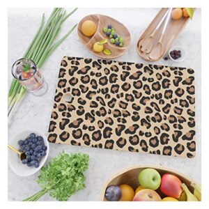 Society6 Leopard Print, Black, Brown, Rust And Tan by Mm Gladden Kitchen Cutting Board (Rectangle)