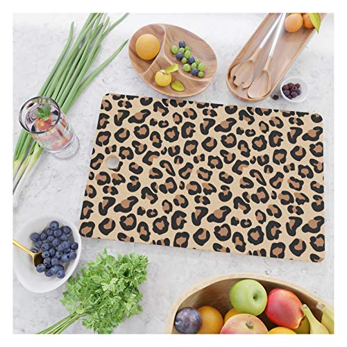 Society6 Leopard Print, Black, Brown, Rust And Tan by Mm Gladden Kitchen Cutting Board (Rectangle)