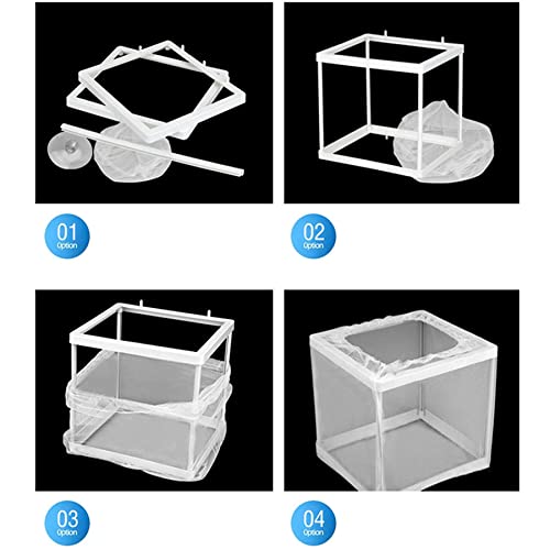 Fish Tank Breeder Net, Multifunctional Isolation Mesh Box Plastic Frame Fish Tank Separation Breeding Net Aquarium Mesh Hatchery Breeder