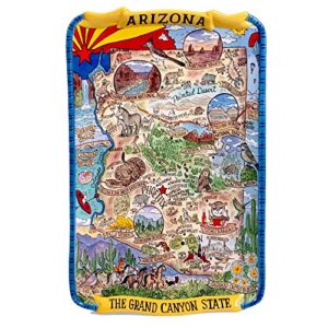 certified international arizona souvenir rectangular platter 13" x 8"